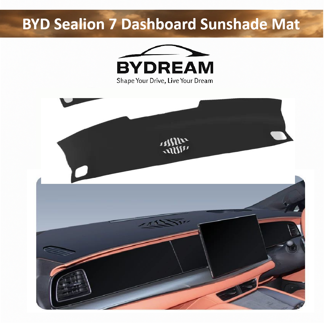 BYD Sealion 7 RHD Dashboard Sun Shade Mat – Anti-Glare Heat Protection ...
